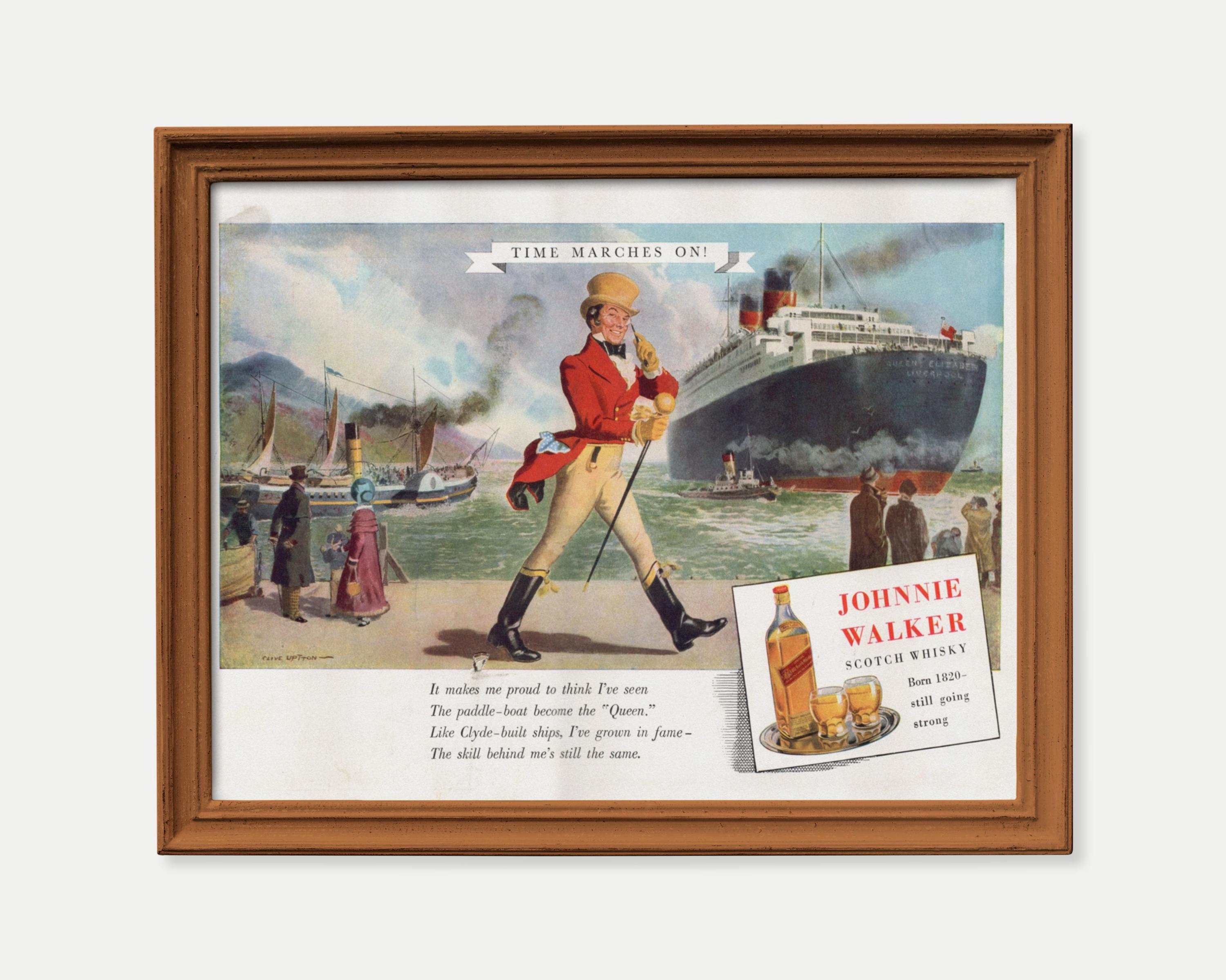 Vintage Johnnie Walker Poster, Classic Scotch Whisky Advertisement ...