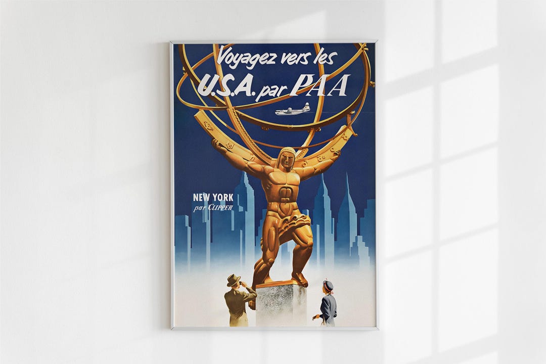 Vintage Pan Am Travel Poster | Printable Pan American World Airways Art ...