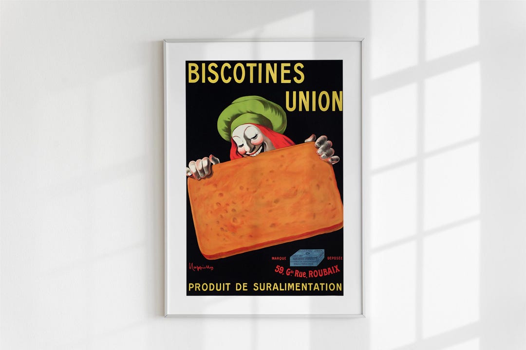 Vintage Biscuit Clown Poster – Retro Wall Art Print, Digital Download ...