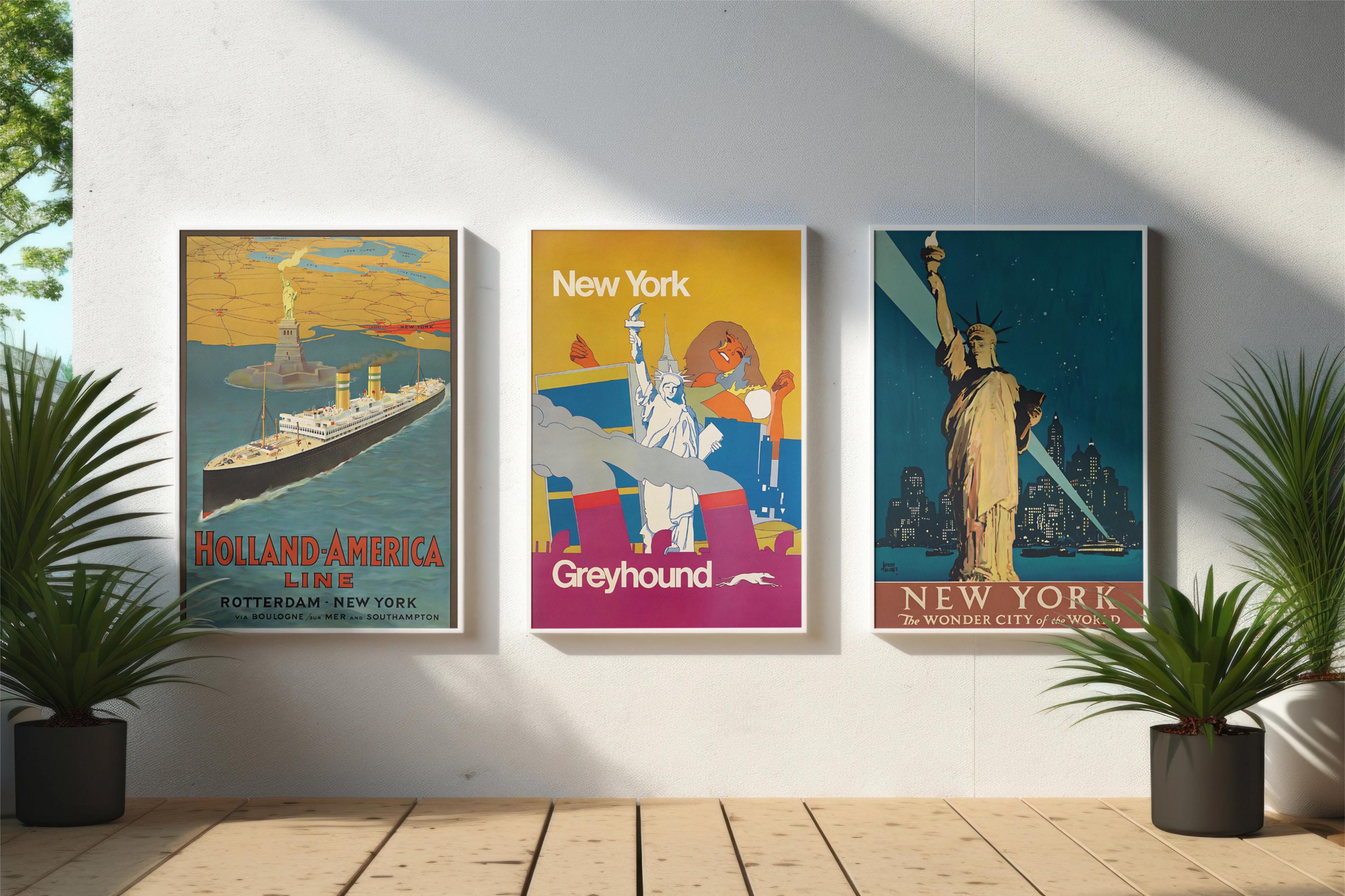 Vintage New York Greyhound Poster | 2:3 Printable Wall Art | Retro ...