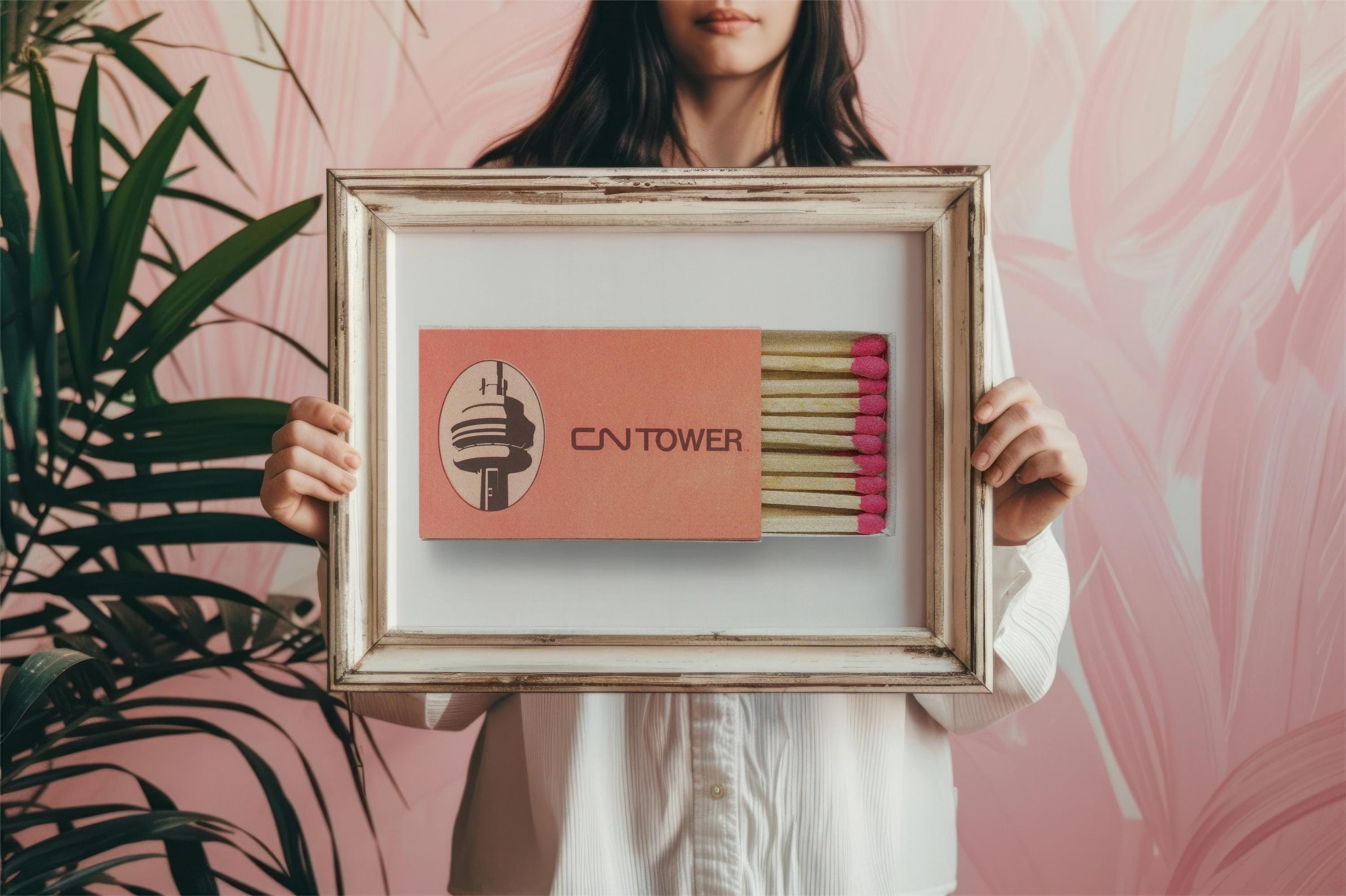 CN Tower Vintage Matchbox Wall Art, Home Decor Digital Prints, Retro ...