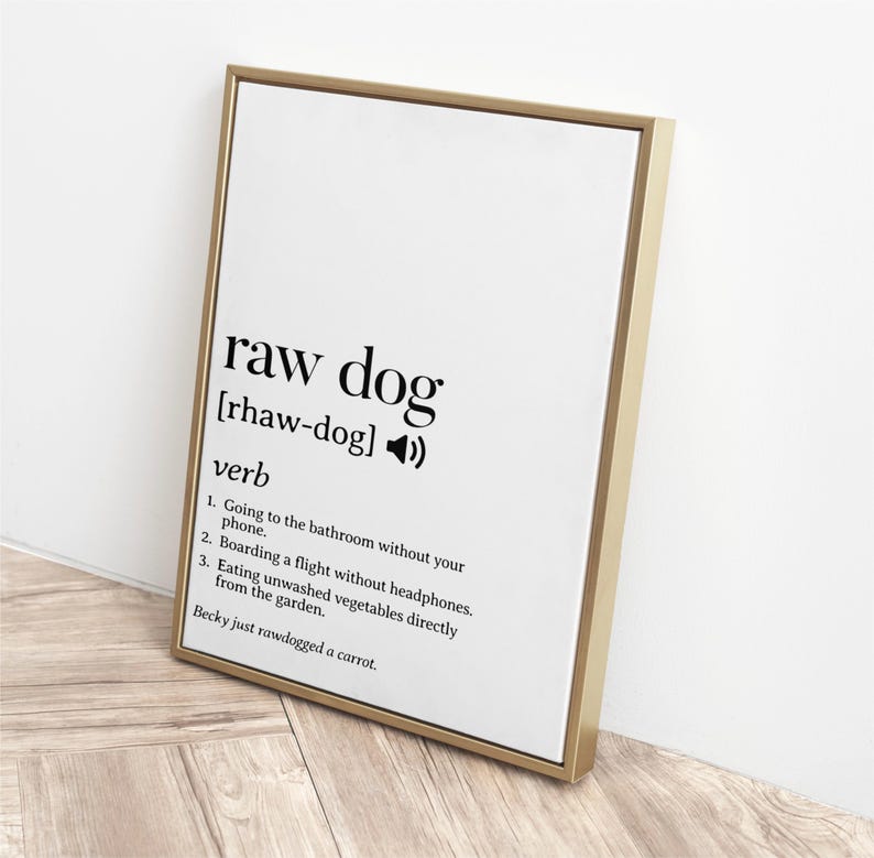 Funny "raw Dog" Definition Printable Wall Art - Modern Slang Digital ...