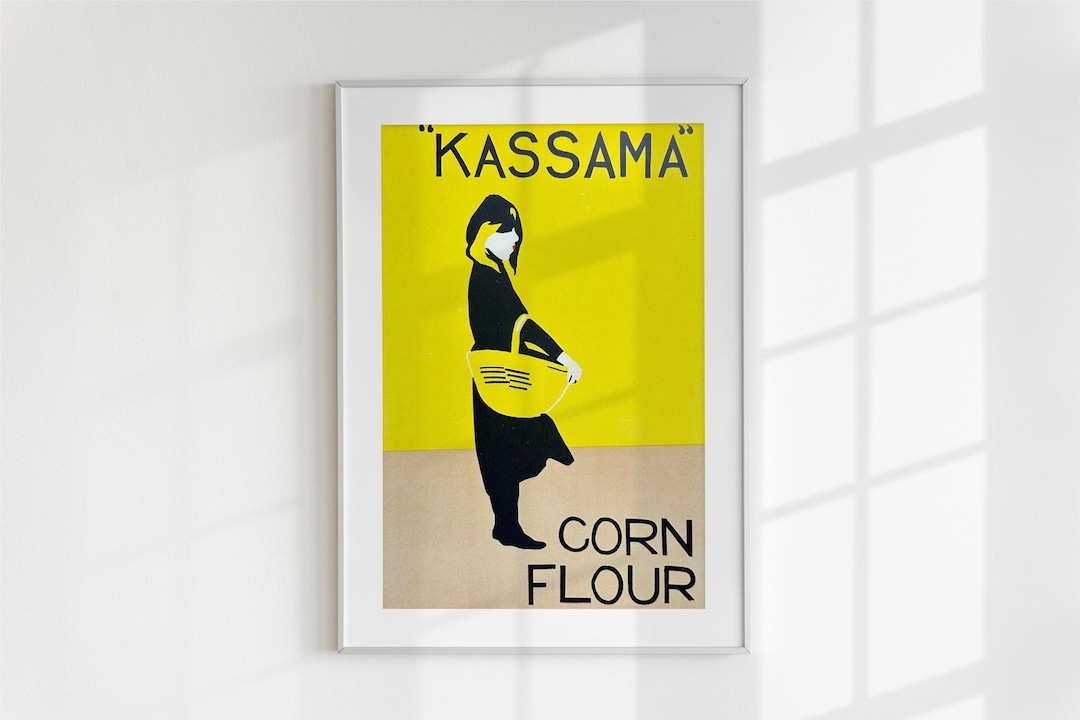 Vintage "kassamÁ" Corn Flour Poster, Retro Mid Century Modern Art ...
