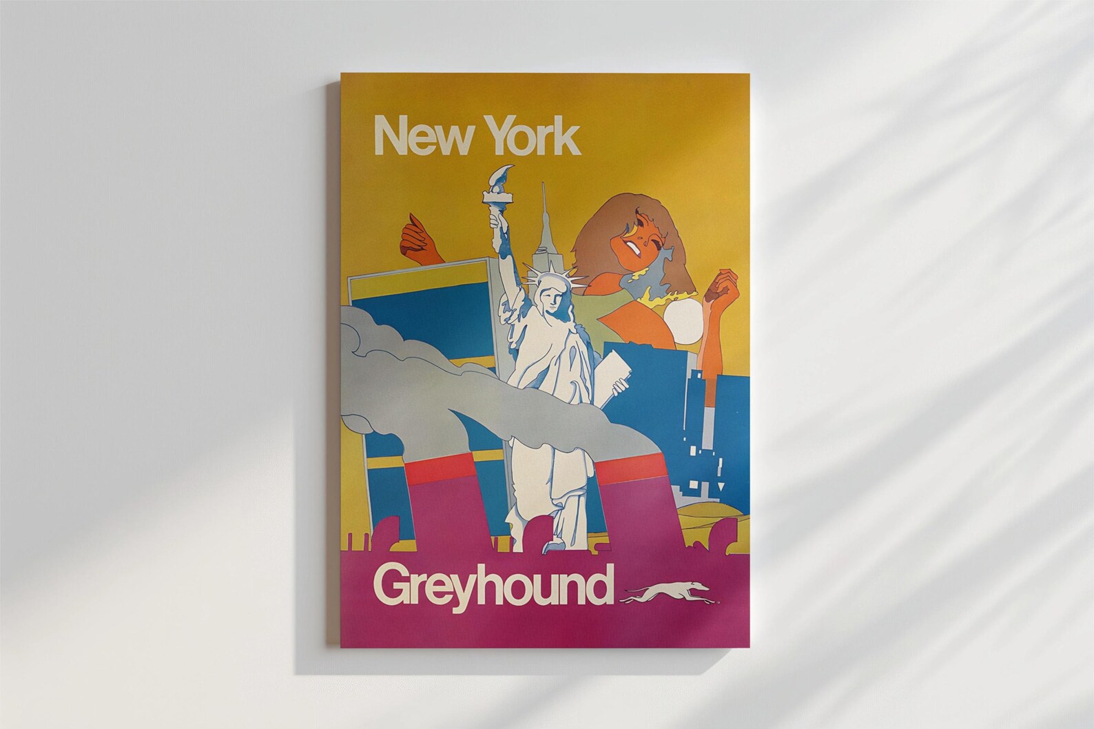 Vintage New York Greyhound Poster | 2:3 Printable Wall Art | Retro ...