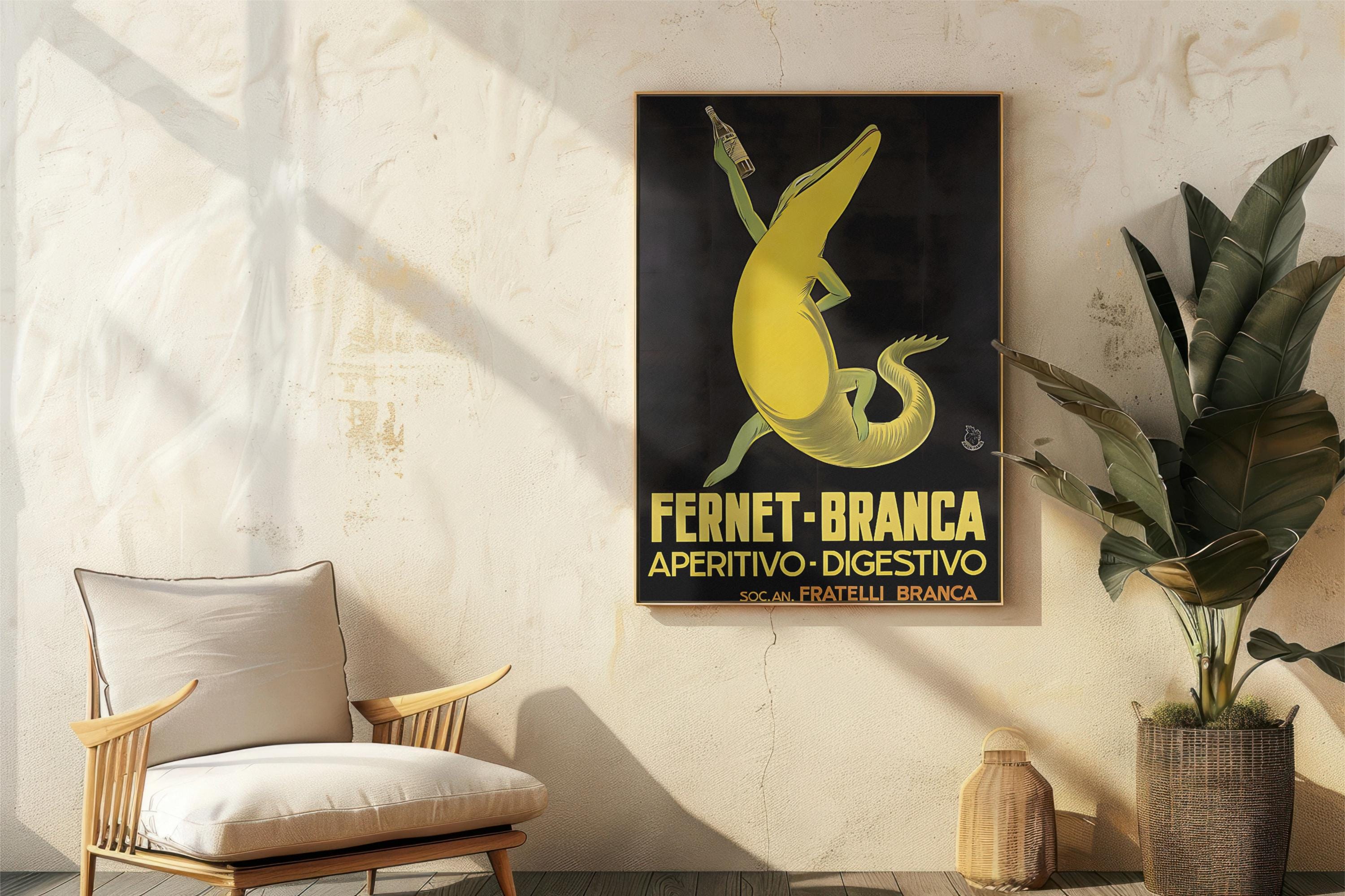 Vintage Fernet Art Print, Digital Art Download, Retro Italian Poster ...