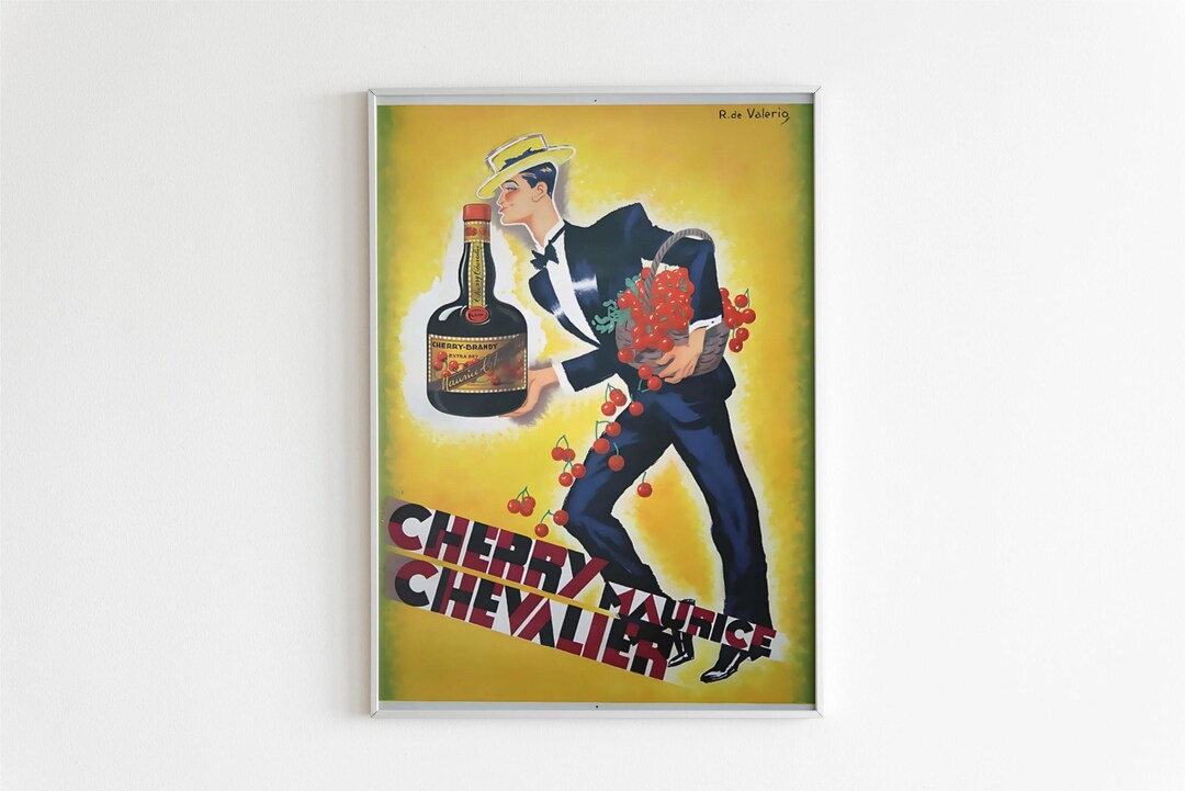 Vintage Cherry Brandy Poster Digital Download, Retro Wall Art, Gift for ...