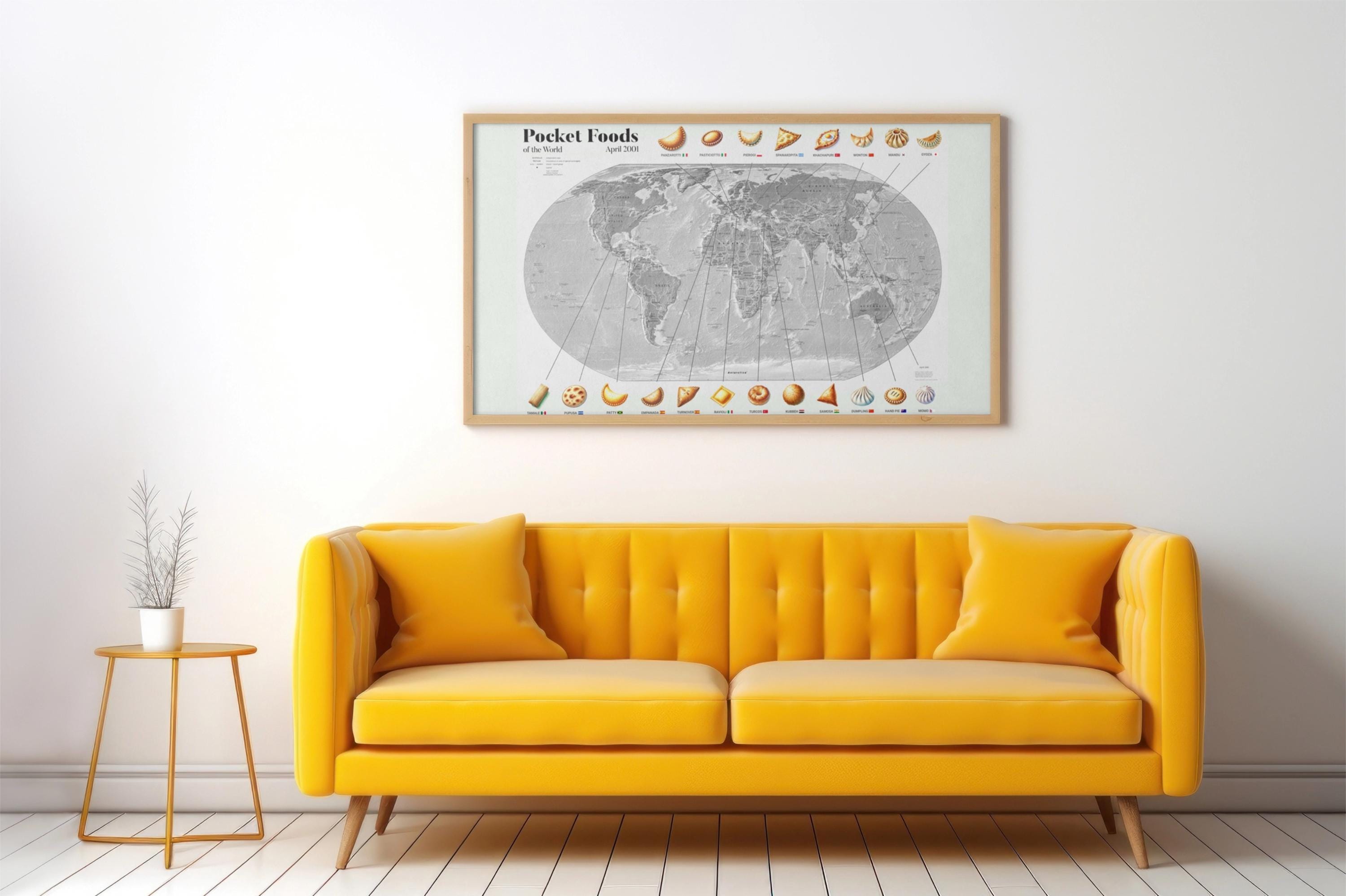 Pocket Foods of the World Map - Illustrated Food Lovers' Wall Art ...