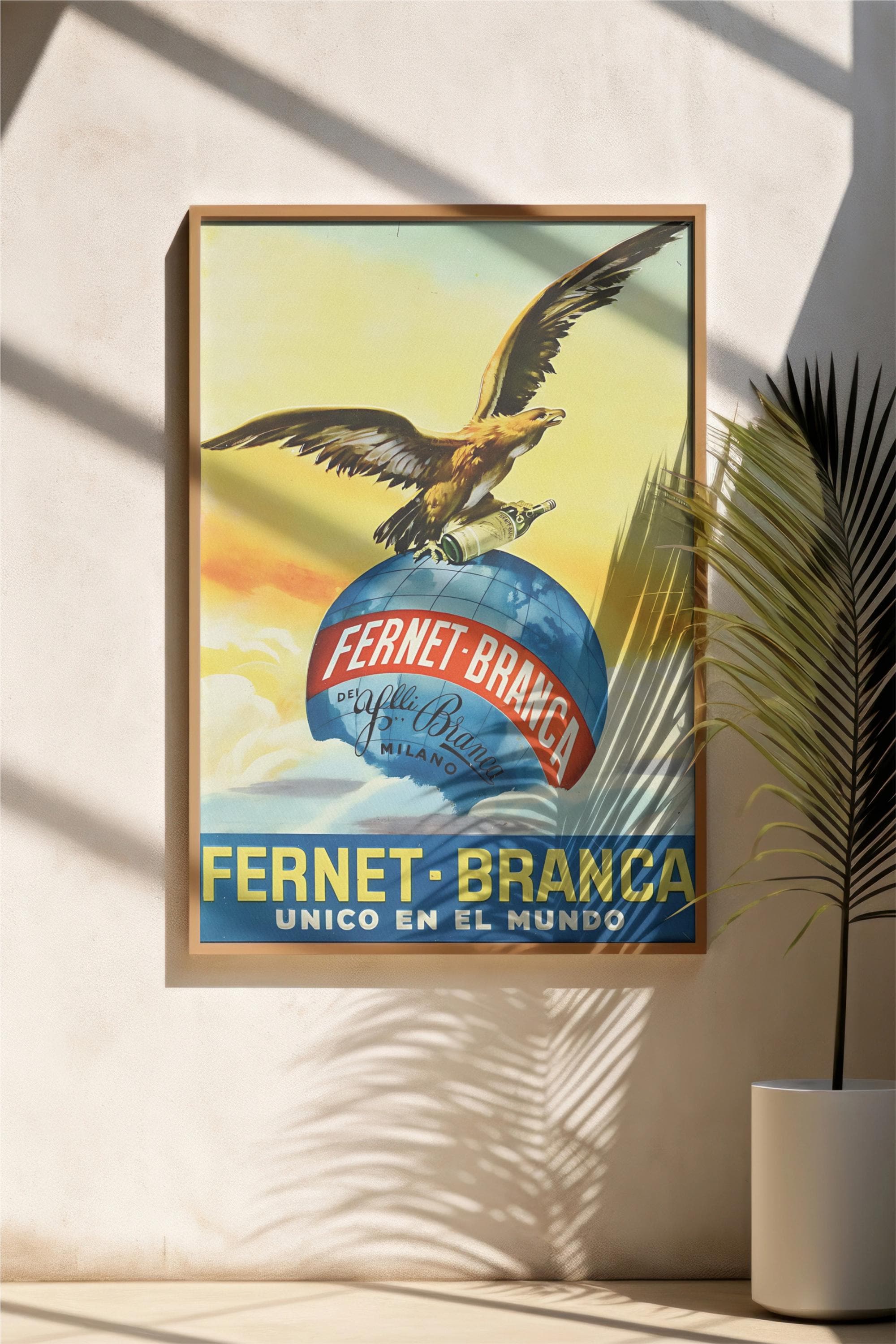 Vintage Fernet-branca Unico En El Mundo Art Print, Retro Italian Poster ...