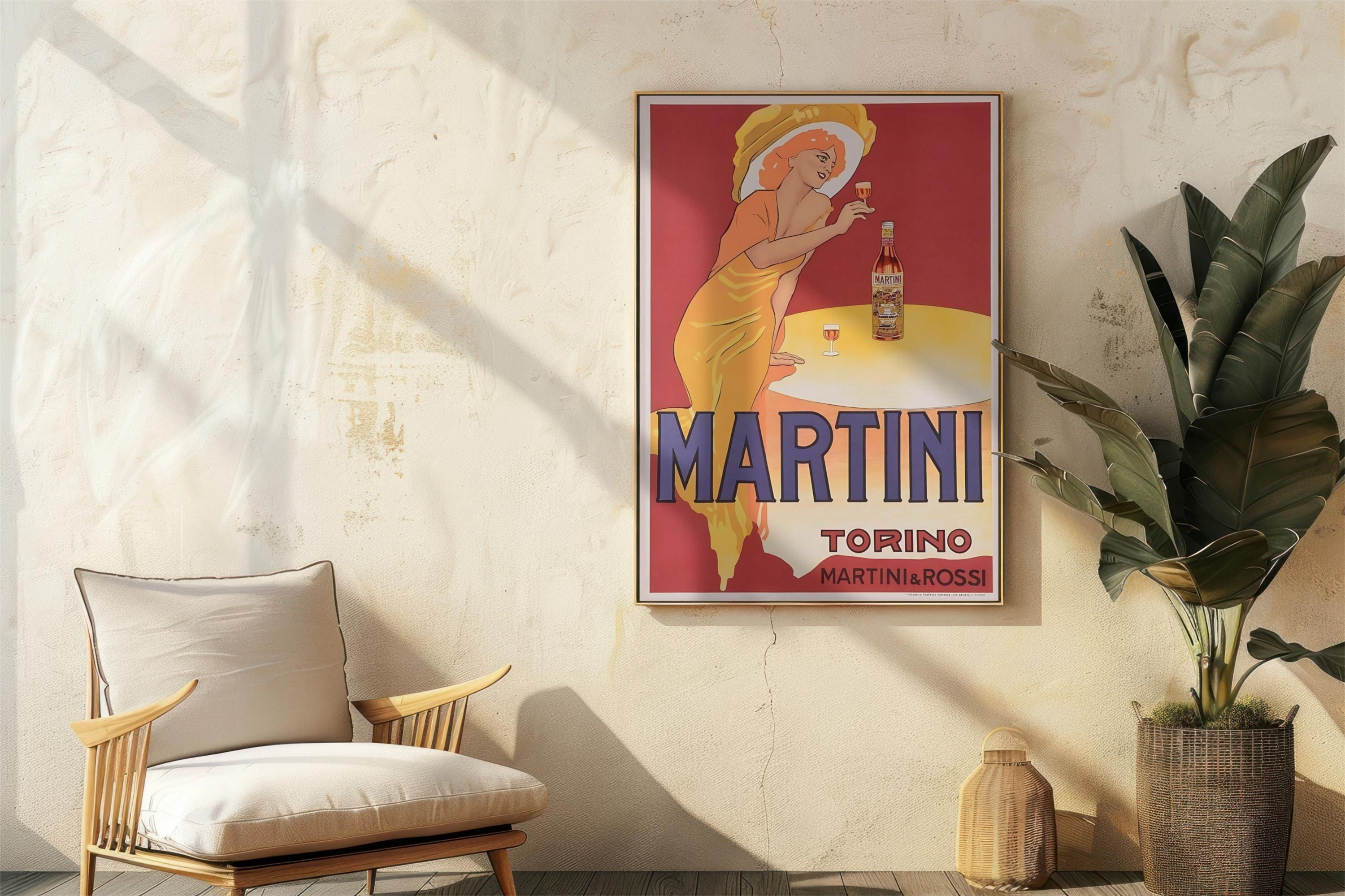 Vintage Martini & Rossi Poster Wall Art - Printable Italian Liquor ...