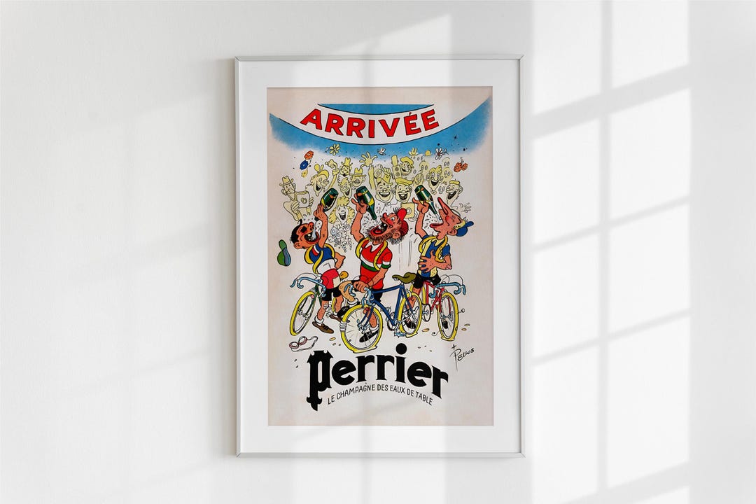 Vintage Perrier Poster, Printable Wall Art, Retro Home Decor, Digital ...