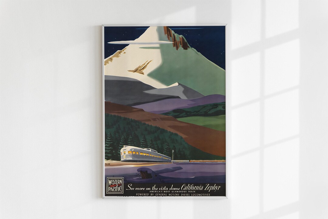 Vintage California Zephyr Train Print, Digital Download, Western ...