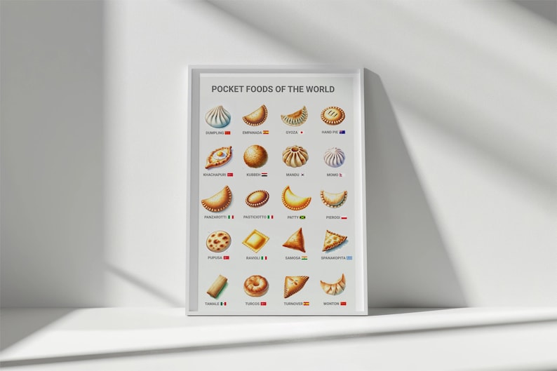 Pocket Foods of the World Poster Global Cuisine Art Print International ...