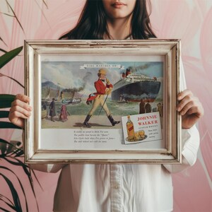 Vintage Johnnie Walker Poster, Classic Scotch Whisky Advertisement ...