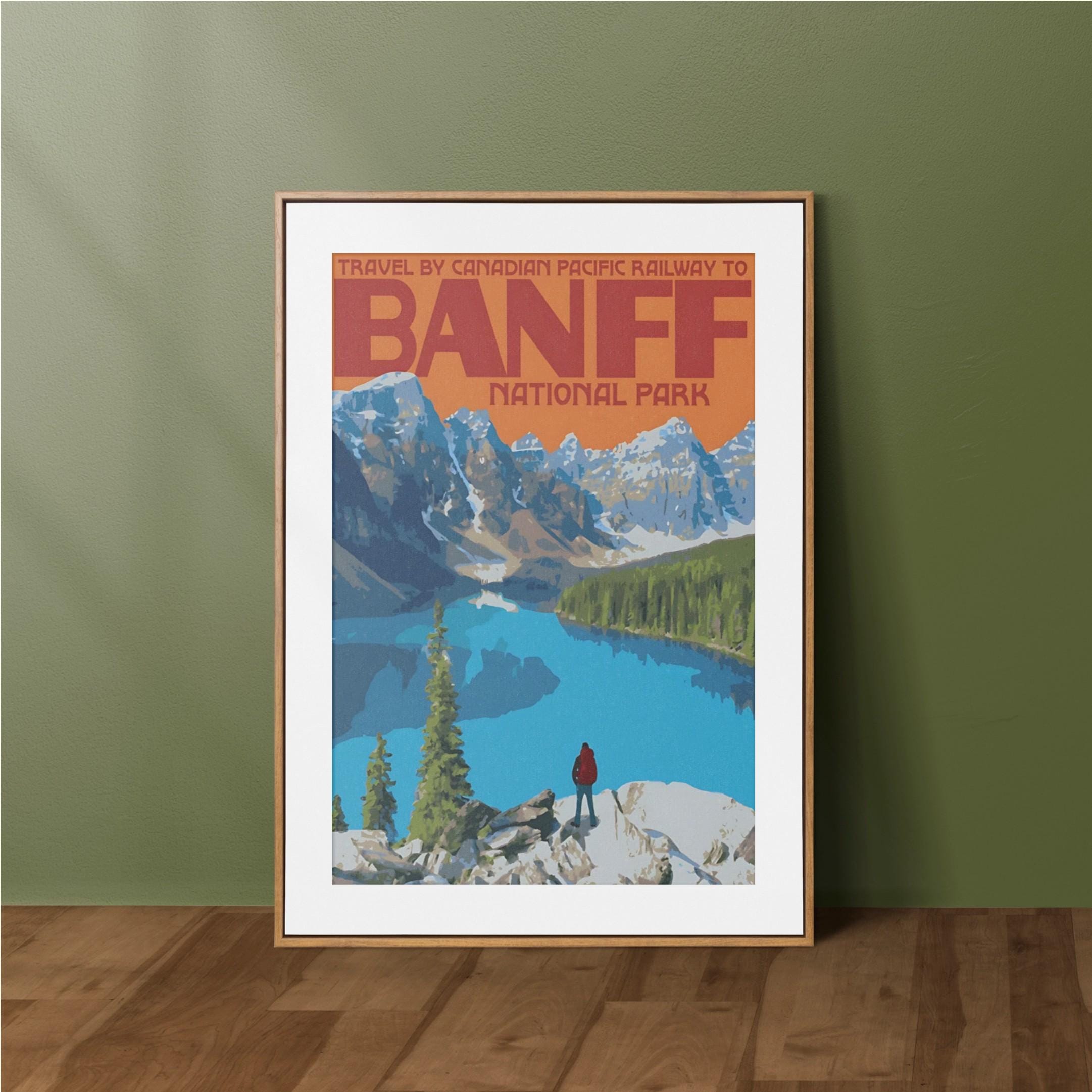 Vintage Banff National Park Travel Poster | Canadian Pacific Railway ...