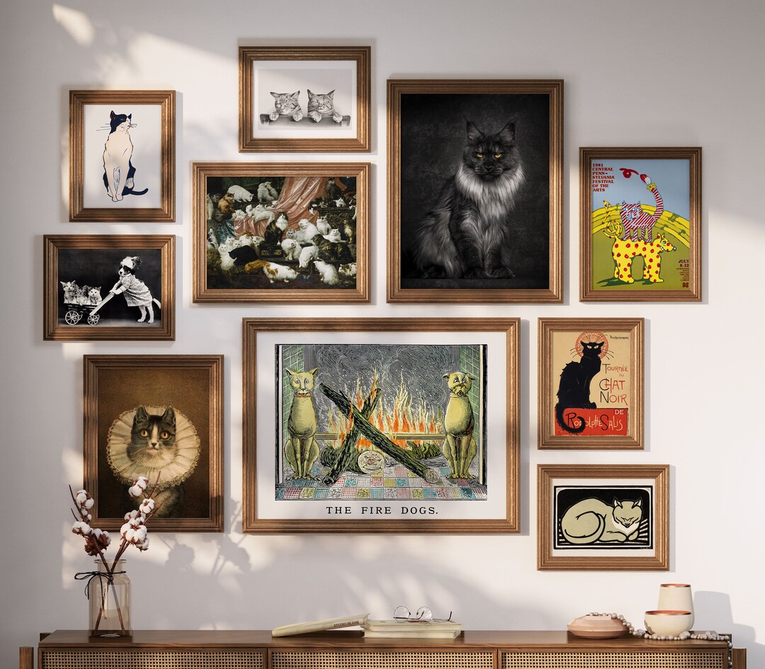 Vintage Cat Art Mega Set Printable Art 150 Vintage Cat Art Pieces ...