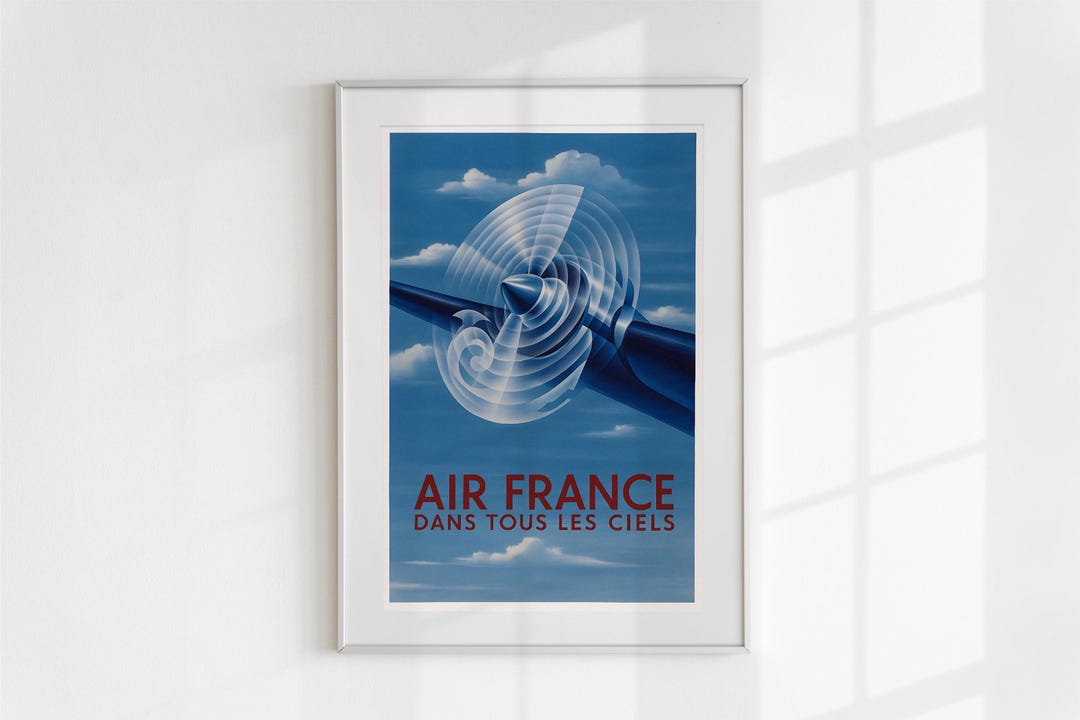 Vintage Air France Airline Poster Printable – Retro Aviation Wall Art ...