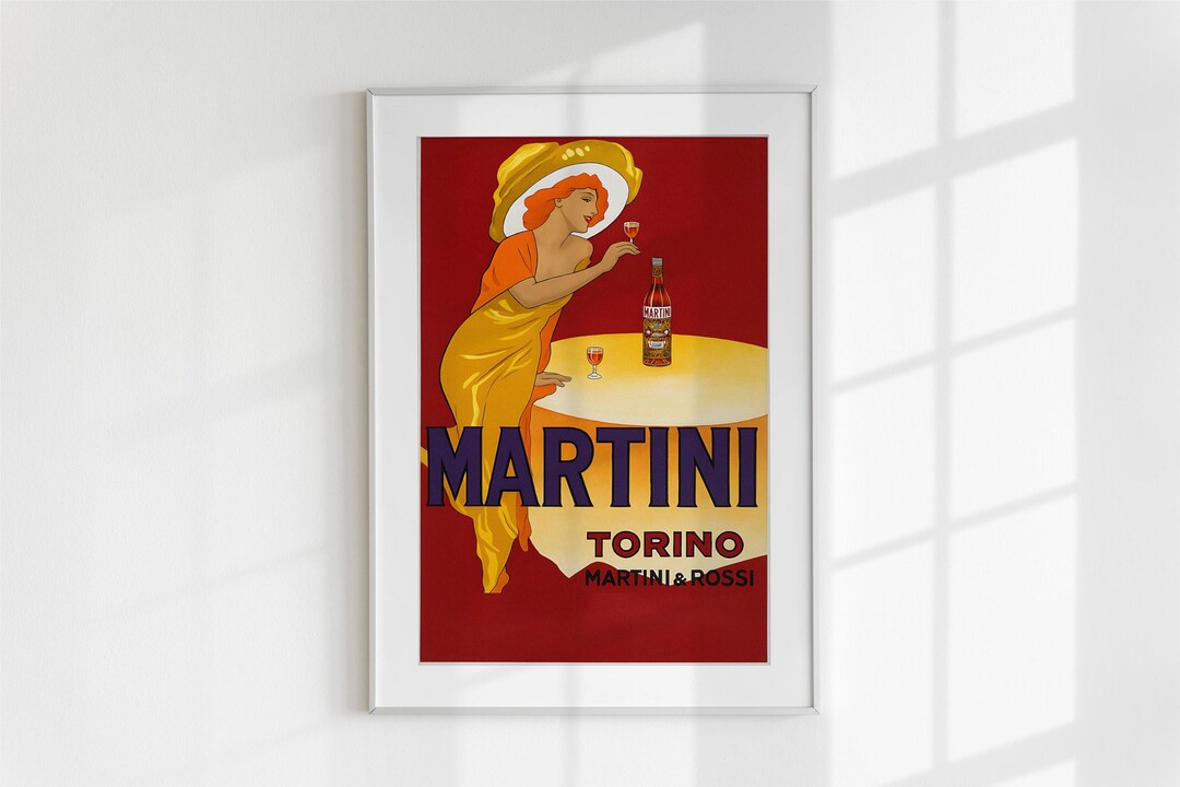 Vintage Martini & Rossi Poster Printable | Retro Italian Vermouth Wall ...