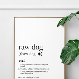 Funny "raw Dog" Definition Printable Wall Art - Modern Slang Digital ...
