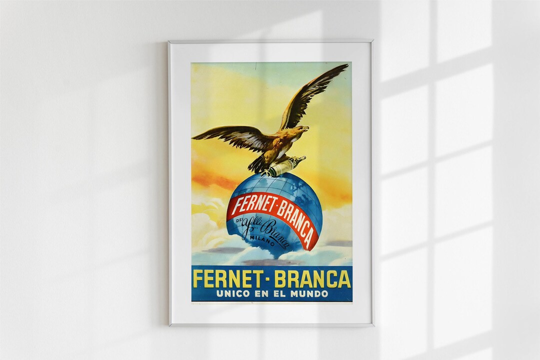 Vintage Fernet-branca Unico En El Mundo Art Print, Retro Italian Poster ...