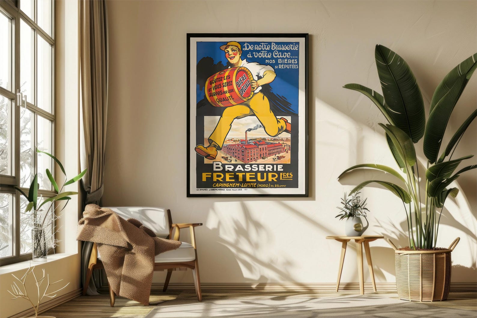 Vintage French Beer Poster Print, Brasserie Freteur 1927 Advertisement ...