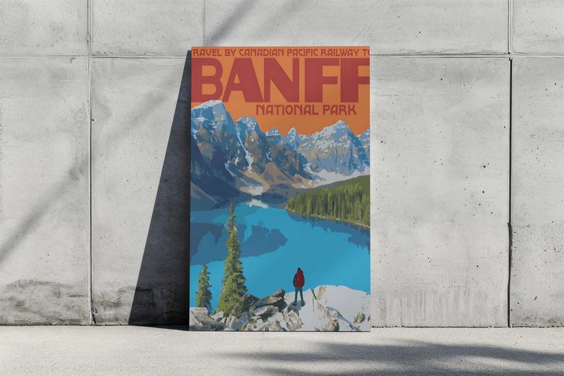 Vintage Banff National Park Travel Poster | Canadian Pacific Railway ...