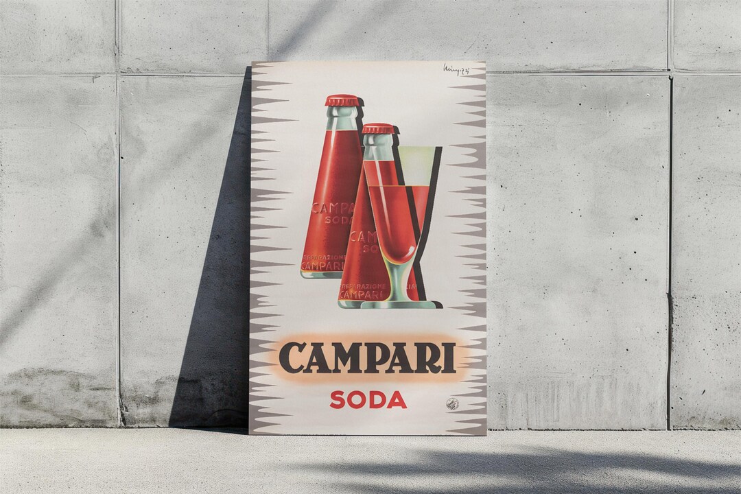 Vintage Campari Soda Italian Art Print, Digital Art Download, Retro Bar ...