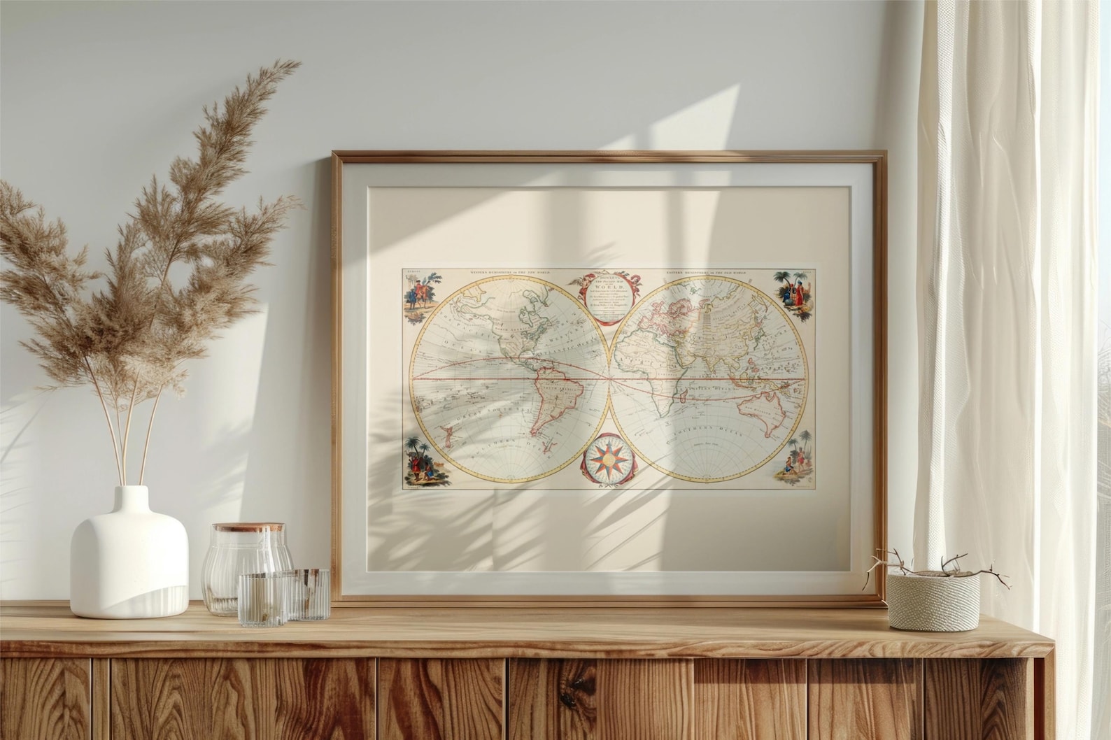 Vintage World Map Digital Download | Printable Antique World Map ...