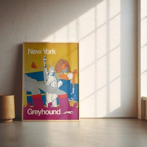 Vintage New York Greyhound Poster | 2:3 Printable Wall Art | Retro ...