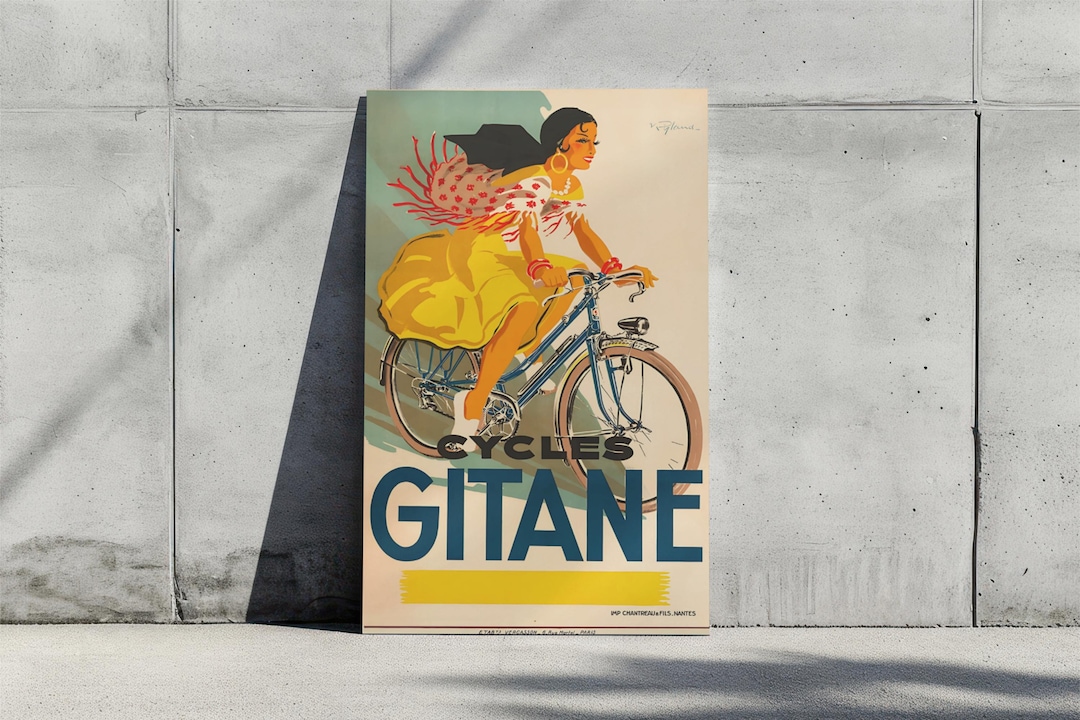 Vintage Gitane Bicycle Poster, Retro French Cycling Advertising Print ...