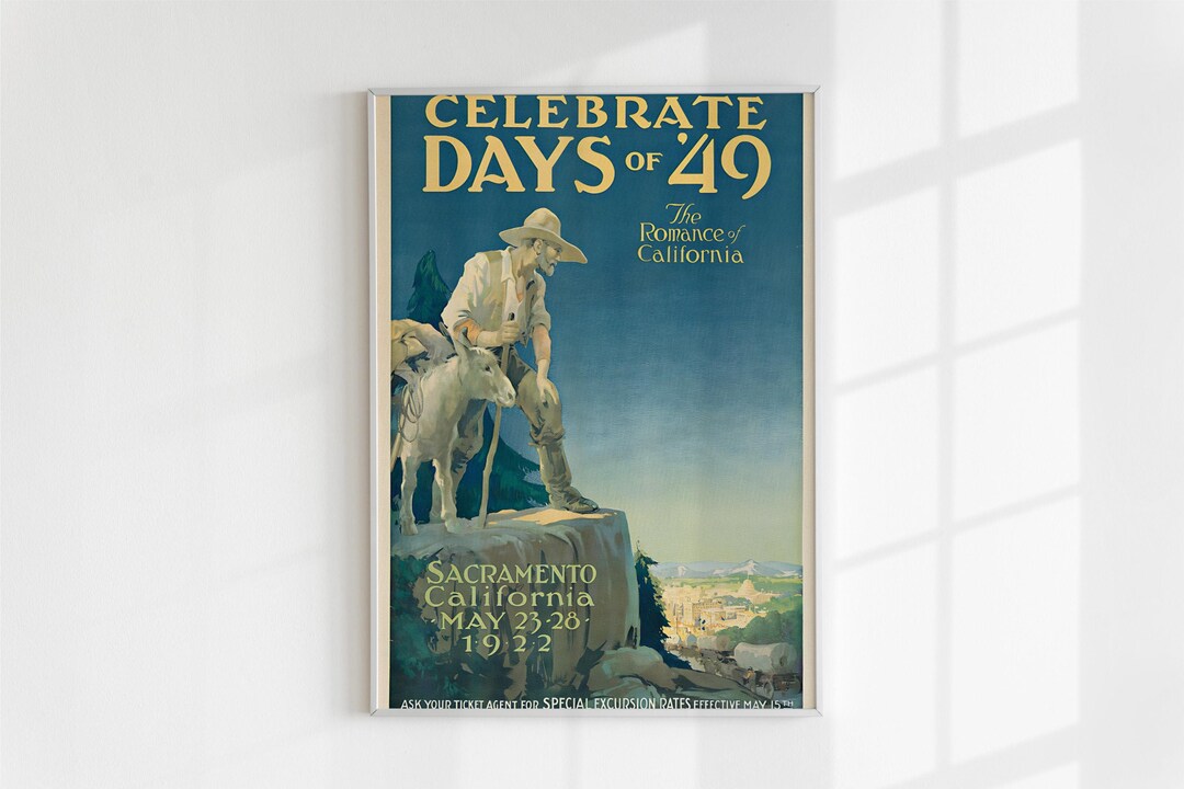 Vintage California Gold Rush Print, Digital Download, Days of '49 ...