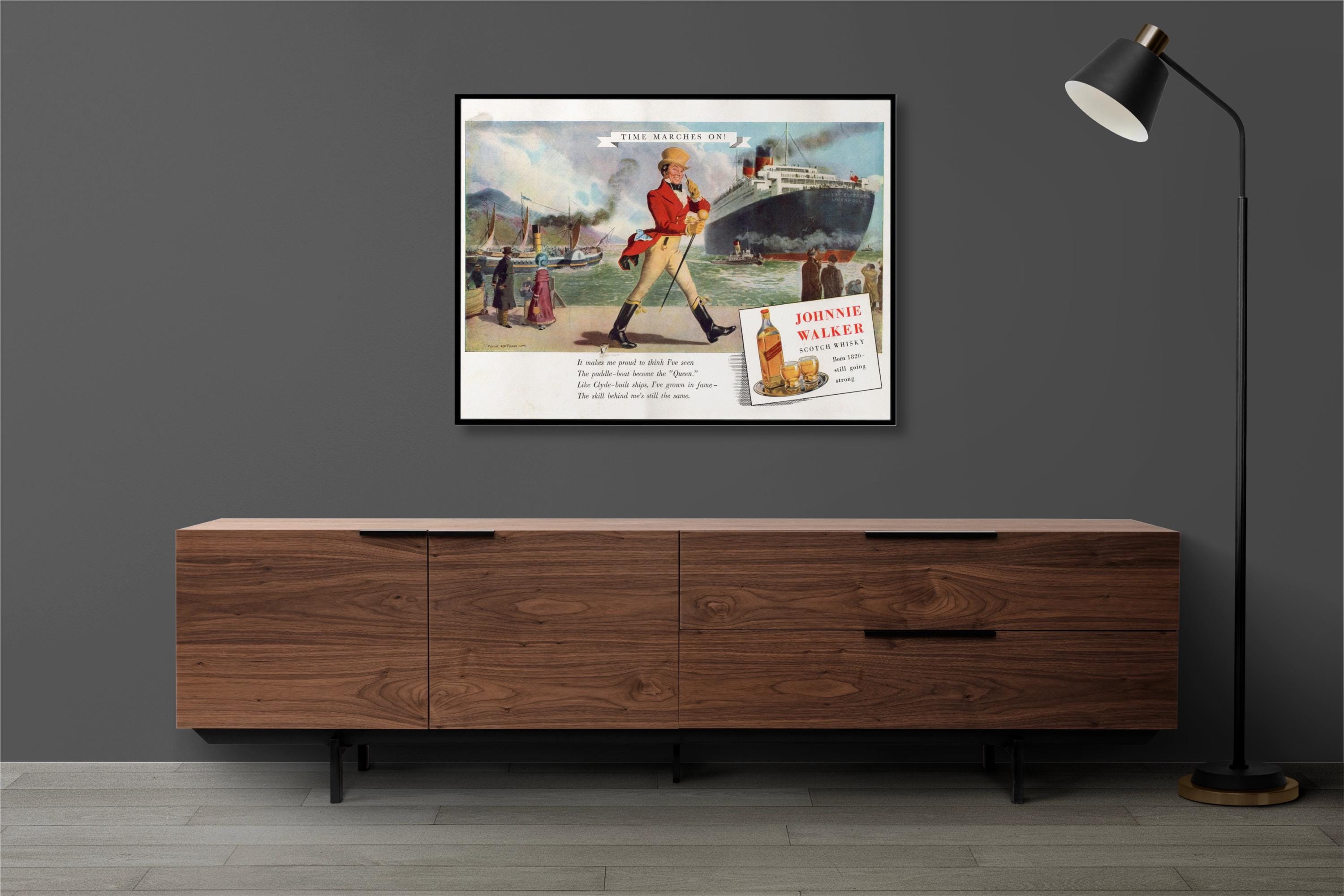 Vintage Johnnie Walker Poster, Classic Scotch Whisky Advertisement ...