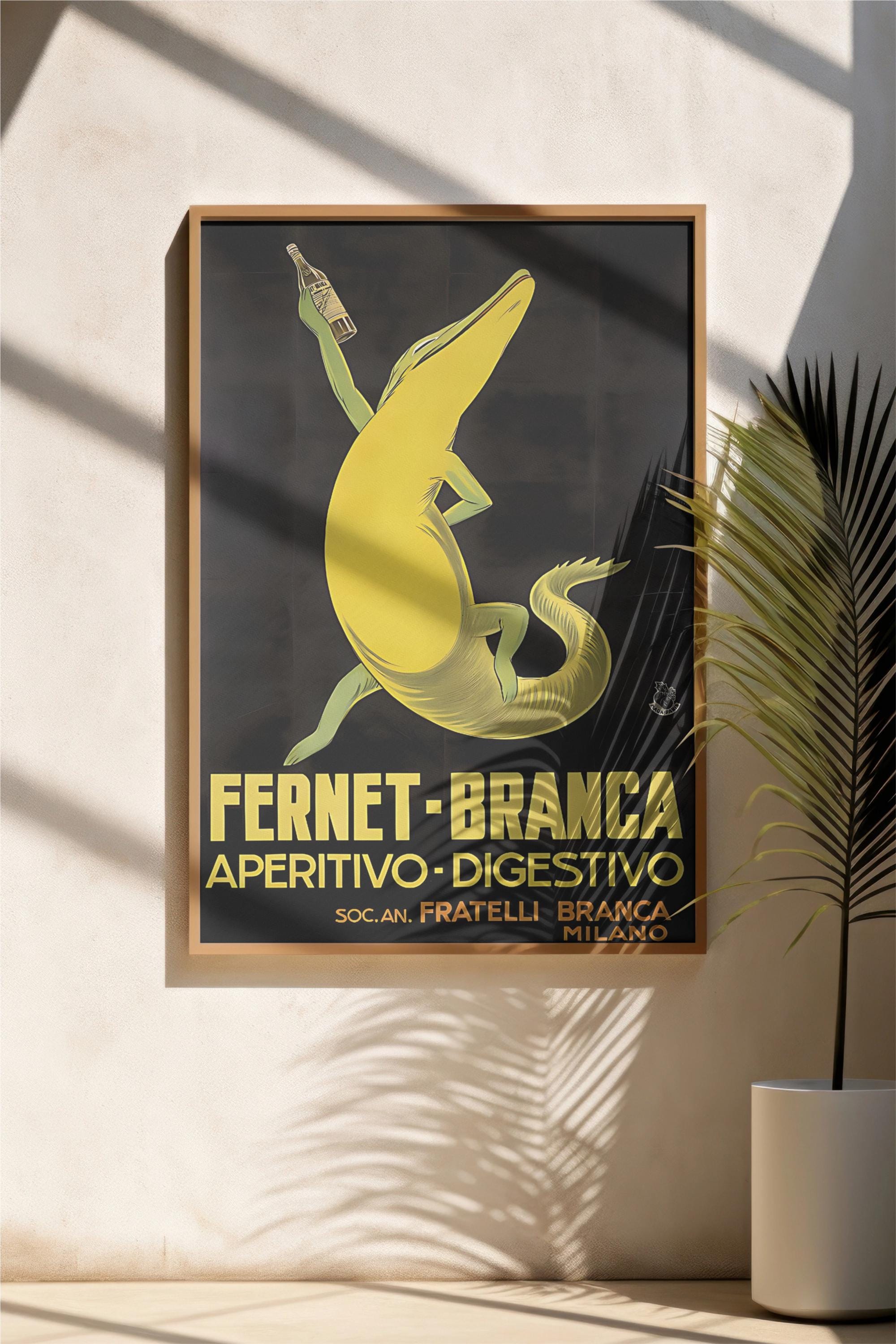 Vintage Fernet Art Print, Digital Art Download, Retro Italian Poster ...