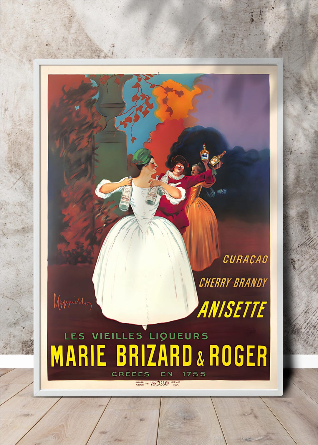 Vintage Marie Brizard & Roger Liqueur Poster Digital Print, Retro Wall ...