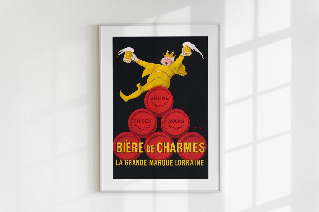 Vintage French Beer Poster Printable | Bière De Charmes Wall Art ...