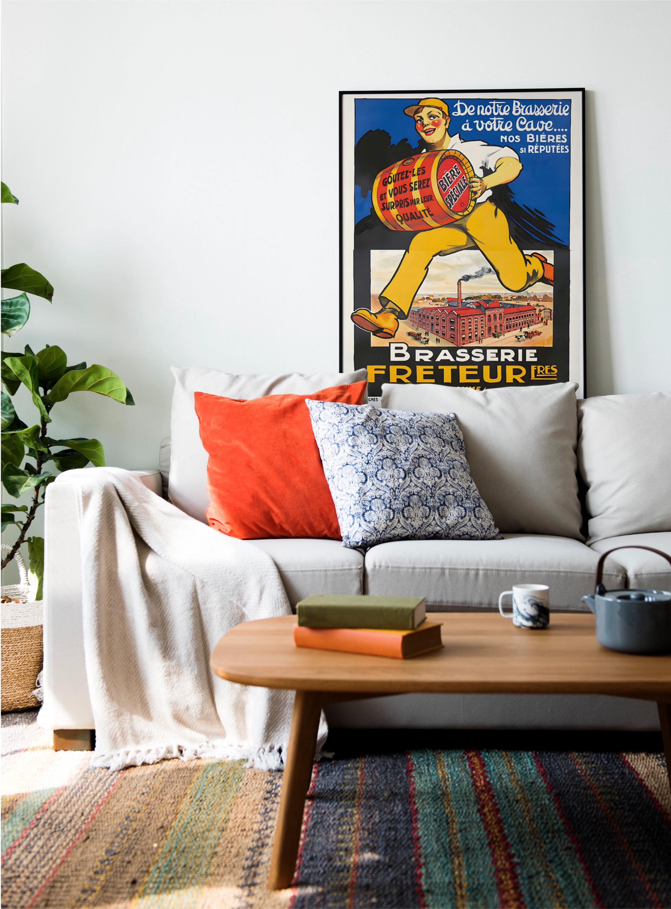 Vintage French Beer Poster Print, Brasserie Freteur 1927 Advertisement ...