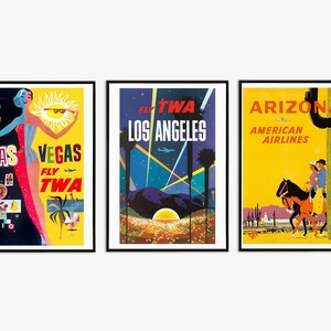 Vintage Arizona Travel Poster Print - American Airlines Retro Art ...