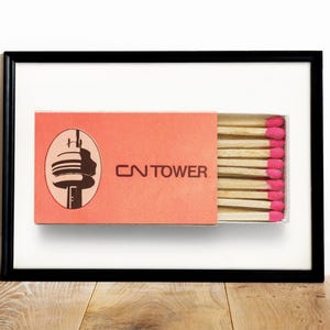 CN Tower Vintage Matchbox Wall Art, Home Decor Digital Prints, Retro ...