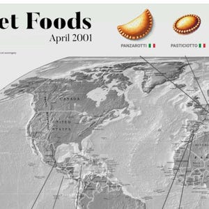 Pocket Foods of the World Map - Illustrated Food Lovers' Wall Art ...