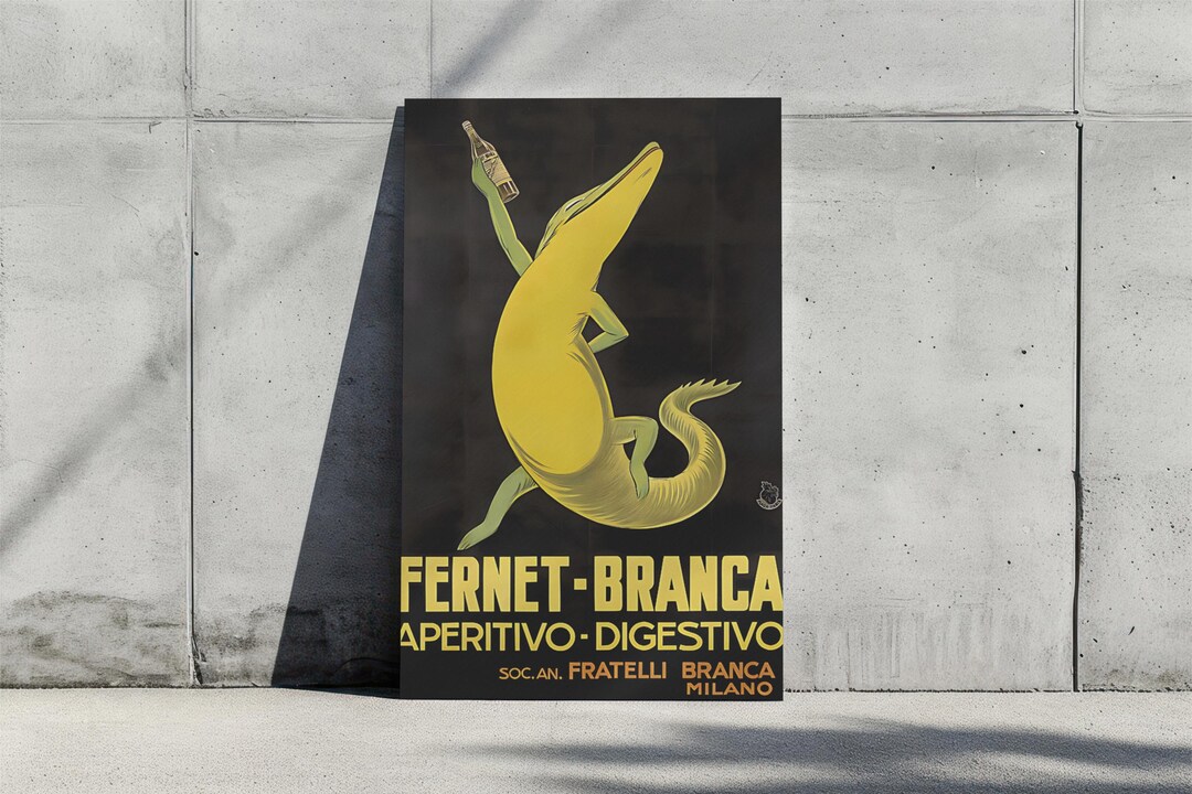 Vintage Fernet Art Print, Digital Art Download, Retro Italian Poster ...