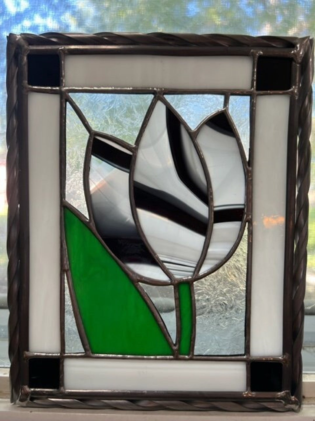 Tulip Stained Glass Panel Suncatcher Wall Art Window Art Gift - Etsy