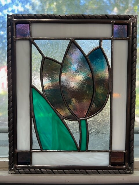 Tulip Stained Glass Panel Suncatcher Wall Art Window Art Gift - Etsy
