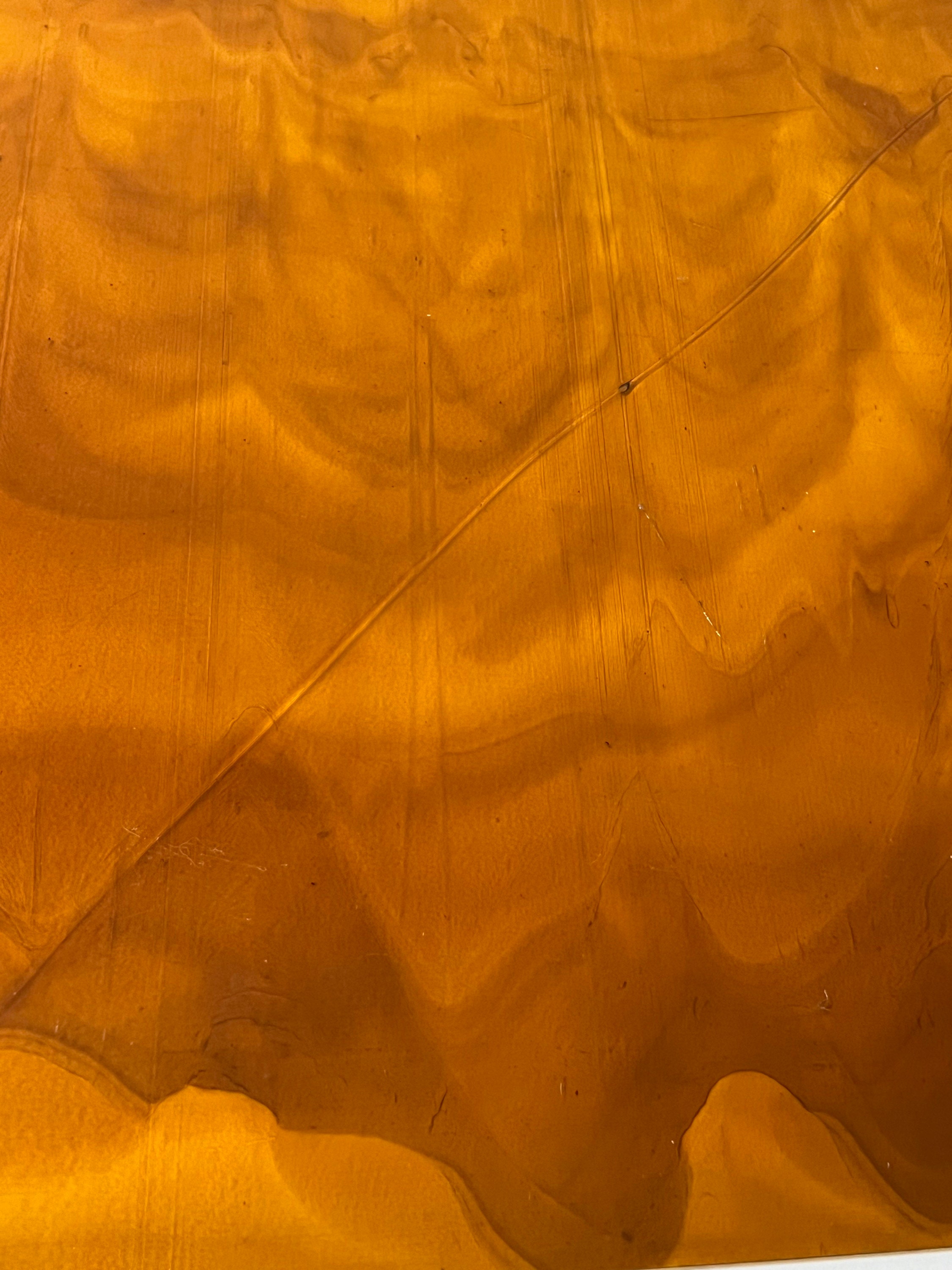 Medium Amber Wispy Transparent Stained Glass Sheet Panel - Etsy