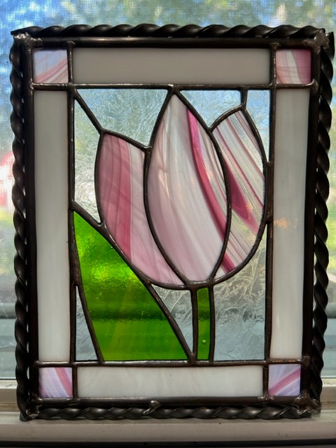 Tulip Stained Glass Panel Suncatcher Wall Art Window Art Gift - Etsy
