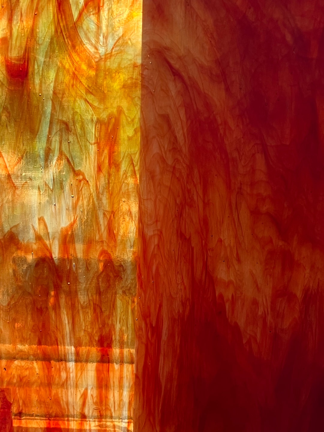 Red, Orange, and Amber Wispy Stained Glass Sheet - Etsy