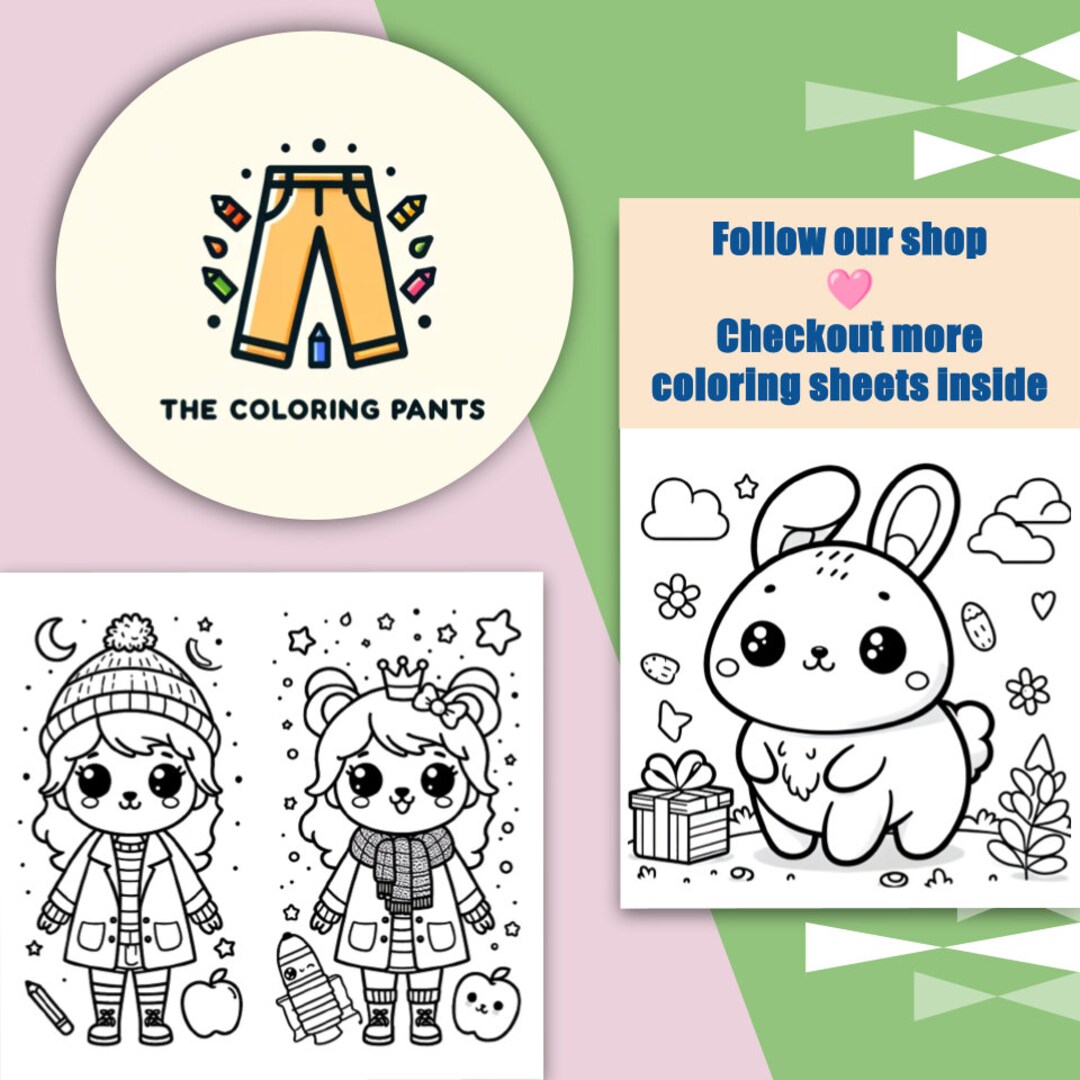20 Cute Animal Coloring Sheets for Kids. Fun Children Activity ...
