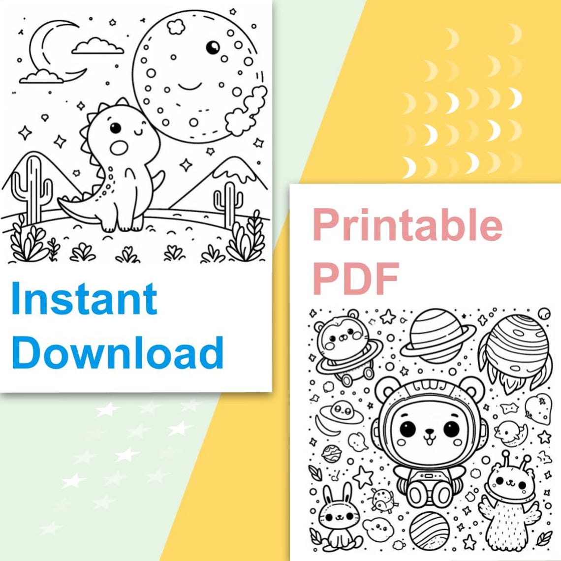 300 Cute Animal Coloring Pages for Kids. Fun Children Activity ...