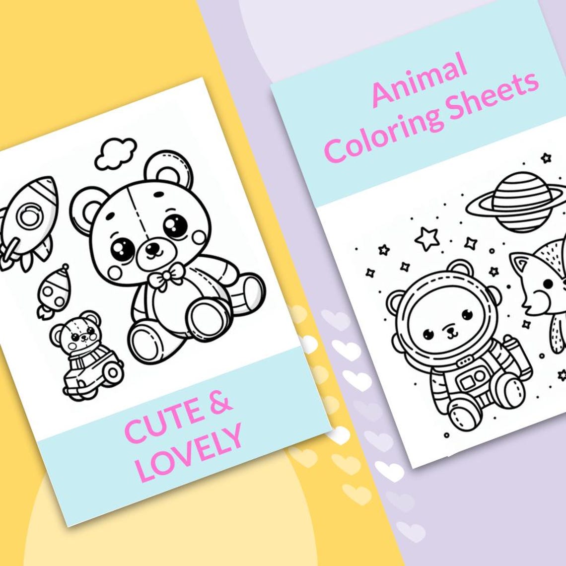 300 Cute Animal Coloring Pages for Kids. Fun Children Activity ...