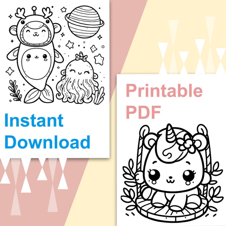 20 Cute Animal Coloring Sheets for Kids. Fun Children Activity ...