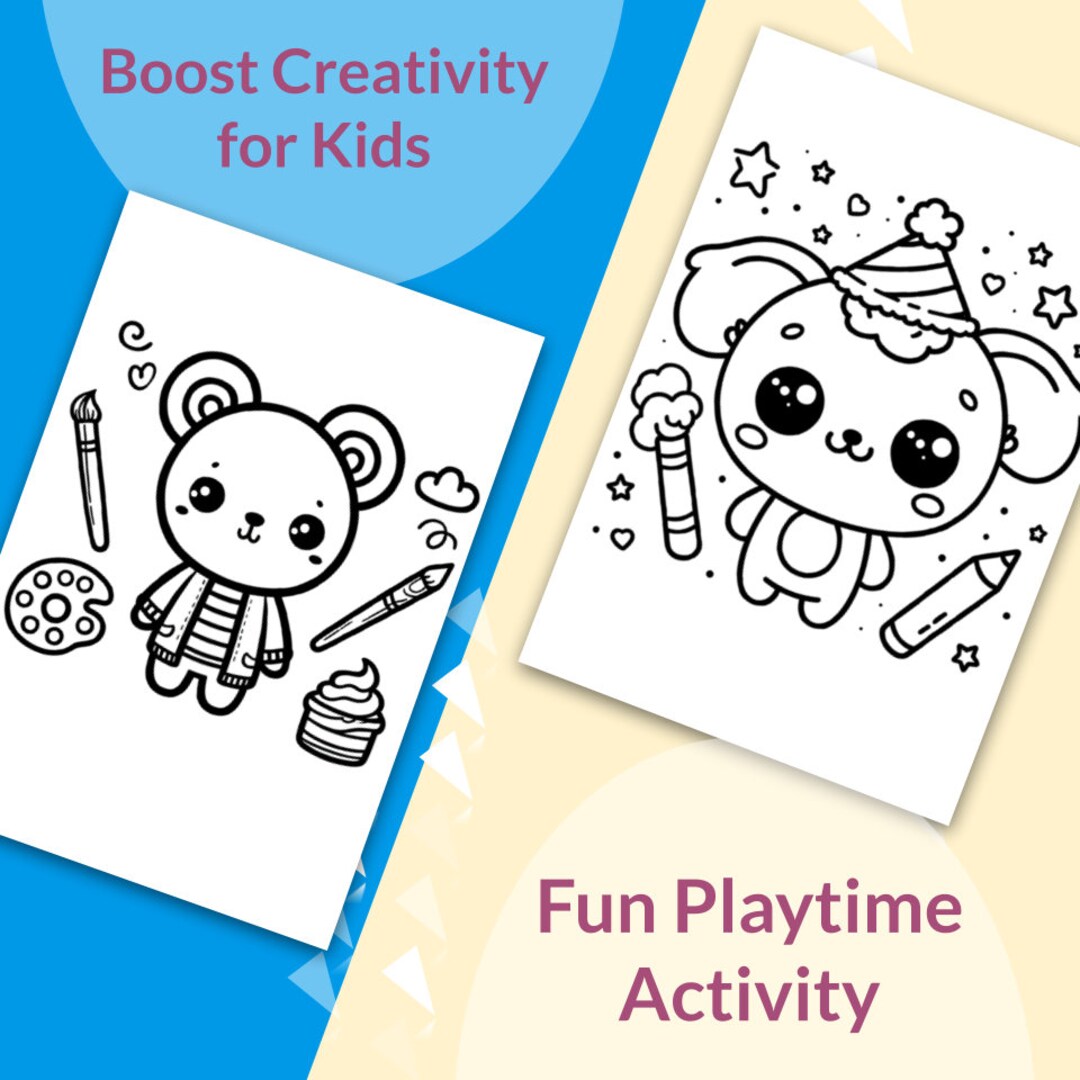 20 Cute Animal Coloring Sheets for Kids. Fun Children Activity ...