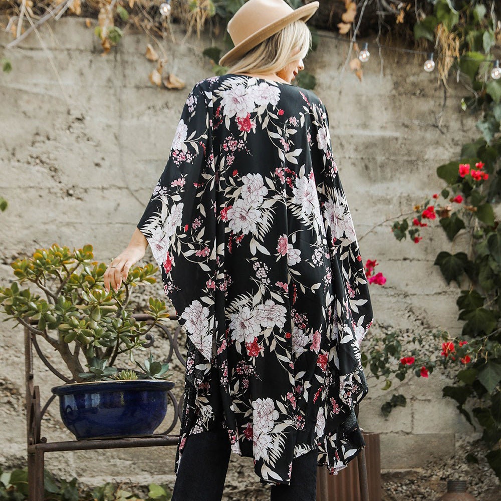 Floral Butterfly Sleeve Kimono - Etsy